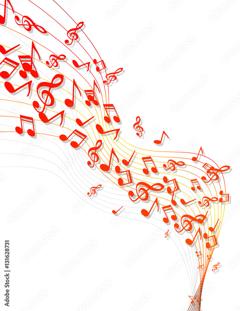 easy to edit vector illustration of wavy music notes banner Stock ...