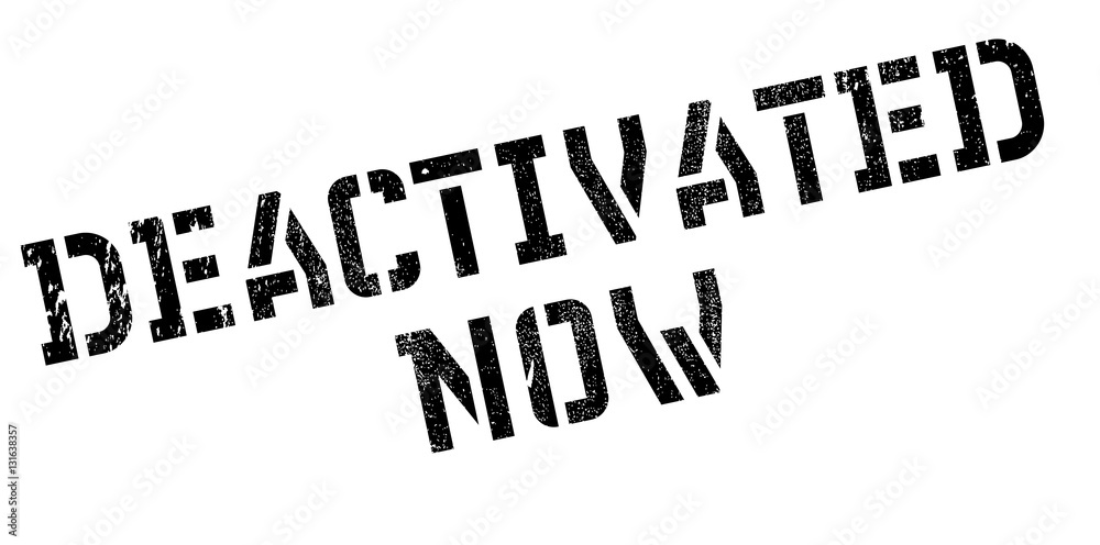 Deactivated Now rubber stamp. Grunge design with dust scratches ...