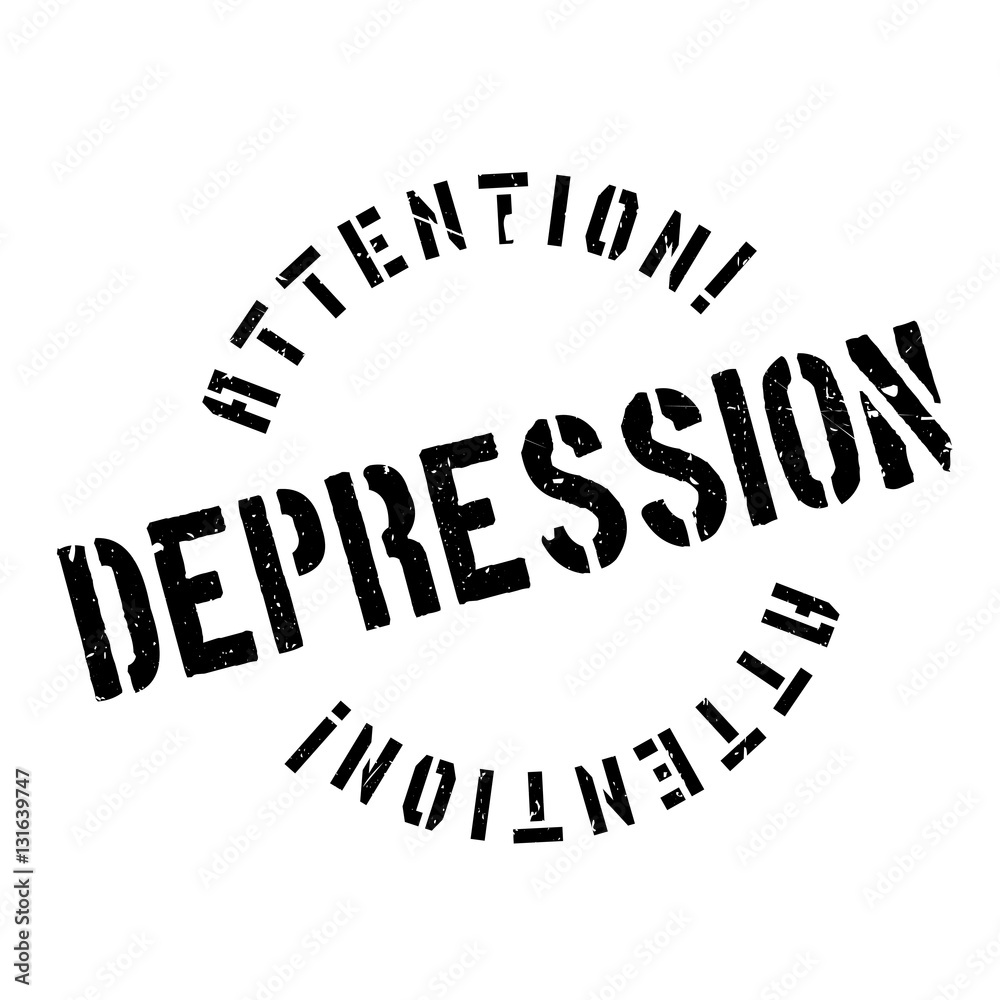 Vetor de Depression rubber stamp. Grunge design with dust scratches ...