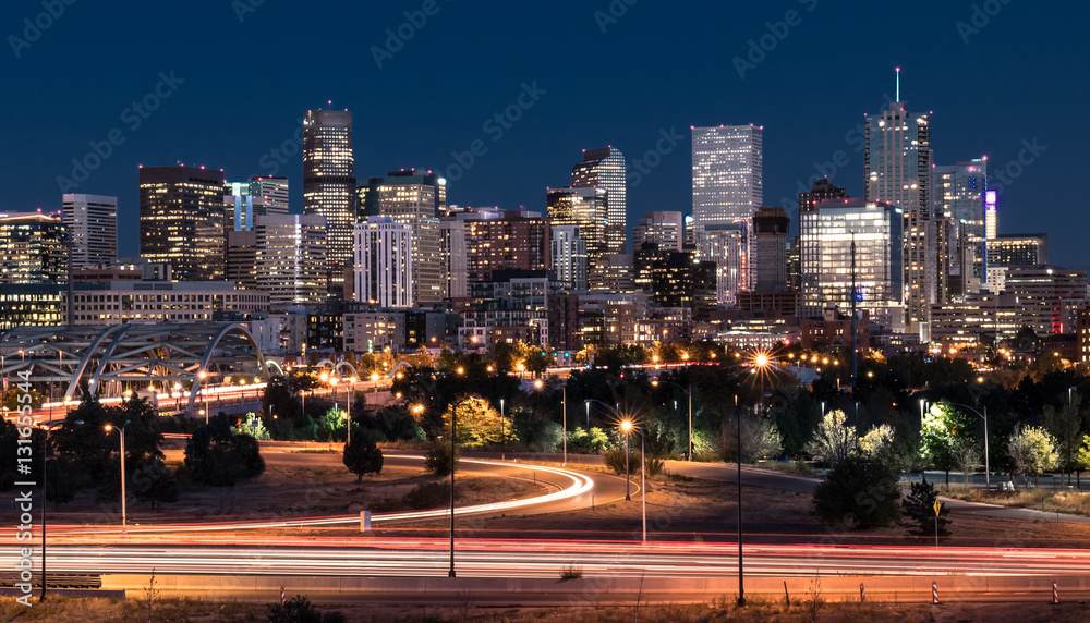 Denver Night Skyline Stock Photo | Adobe Stock