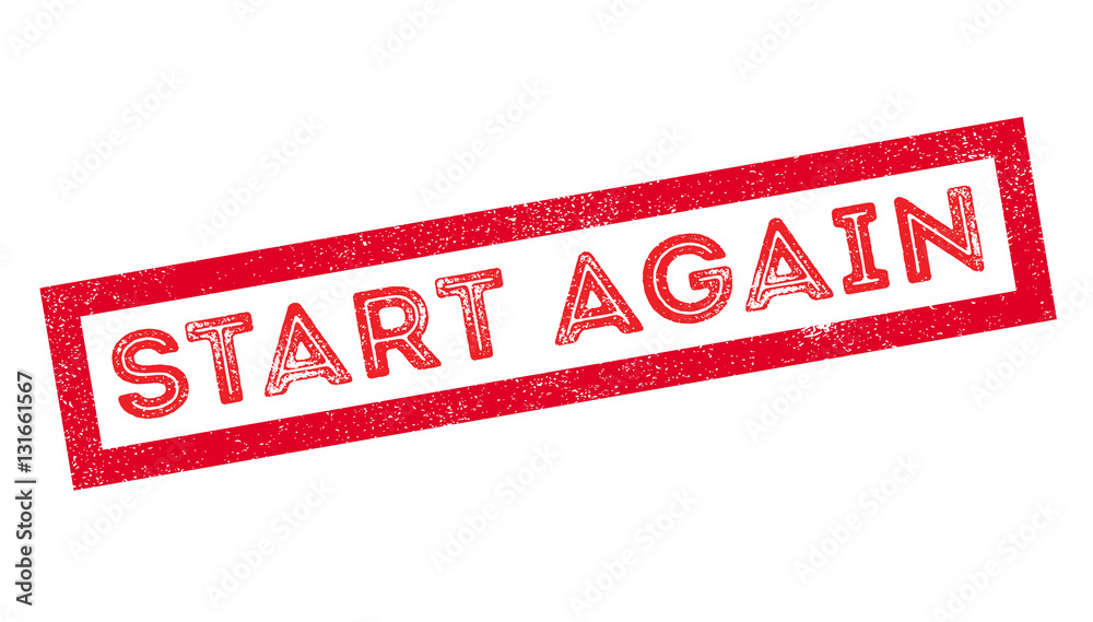 Start Again rubber stamp Stock Vector | Adobe Stock