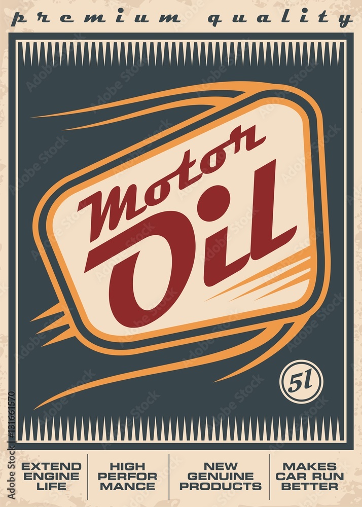 Motor oil retro vector poster design Stock-Vektorgrafik | Adobe Stock