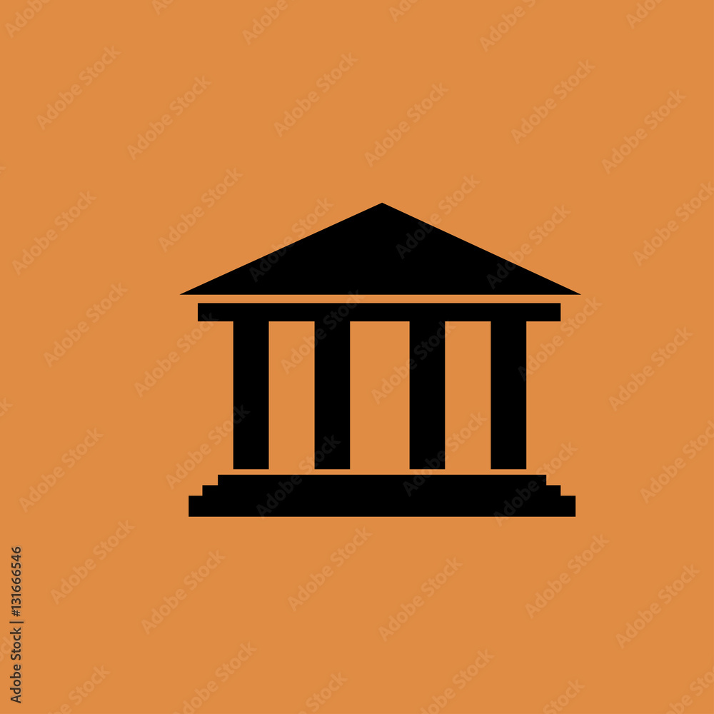 bank building icon. flat design Stock Vector | Adobe Stock