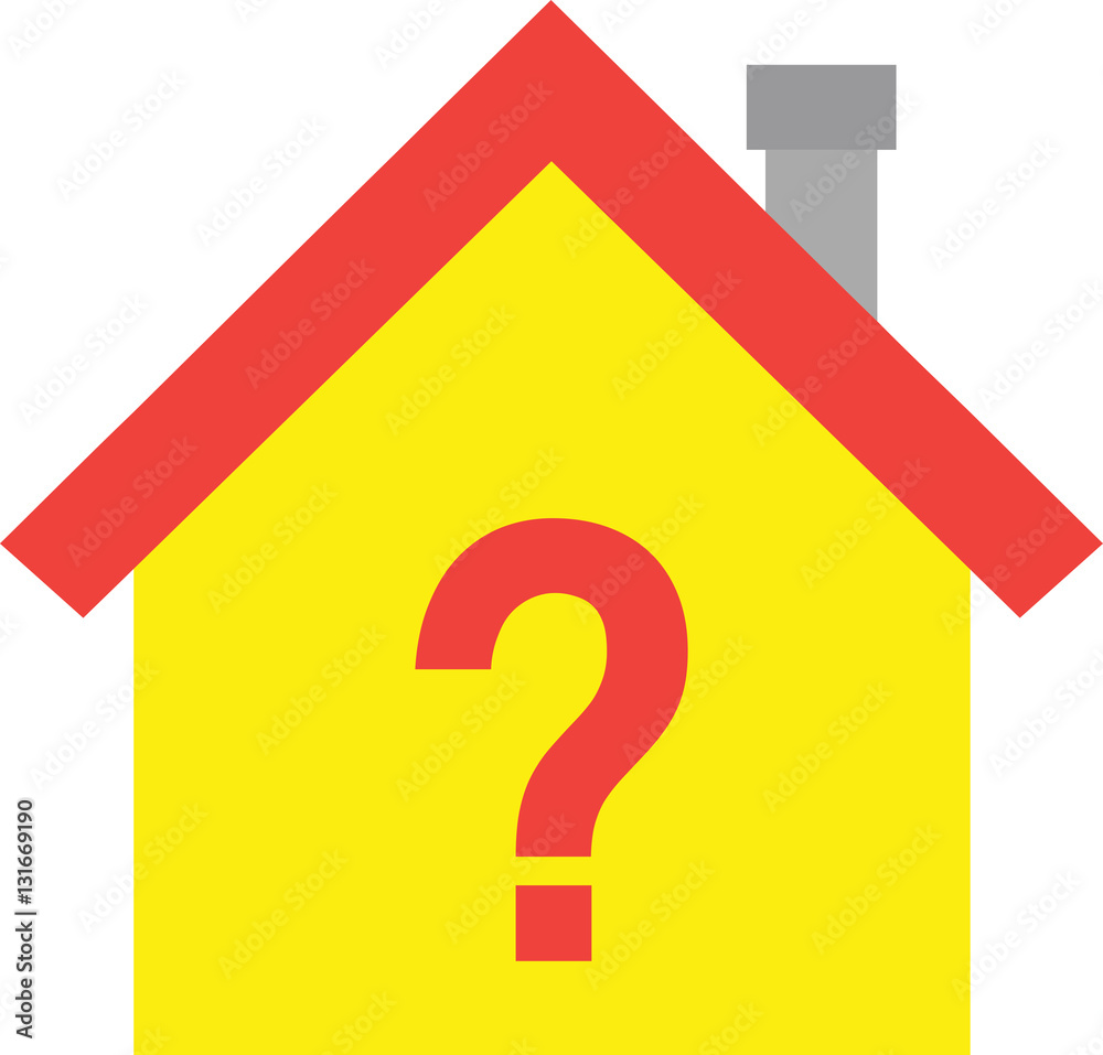 House with question mark symbol Stock Vector | Adobe Stock