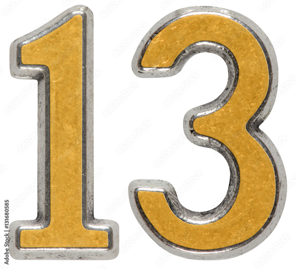 Metal numeral 13, thirteen, isolated on white background Stock Photo ...