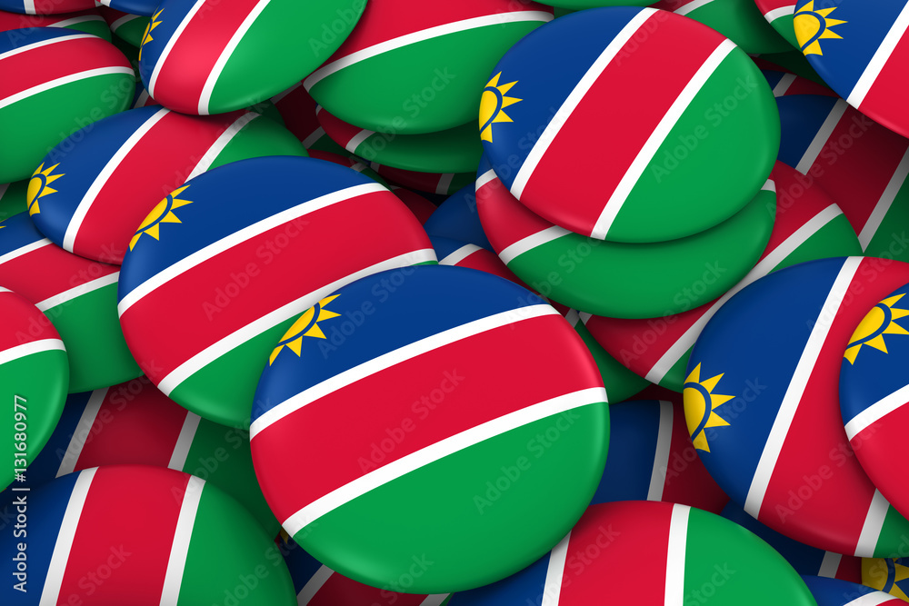 Namibia Badges Background - Pile of Namibian Flag Buttons 3D ...