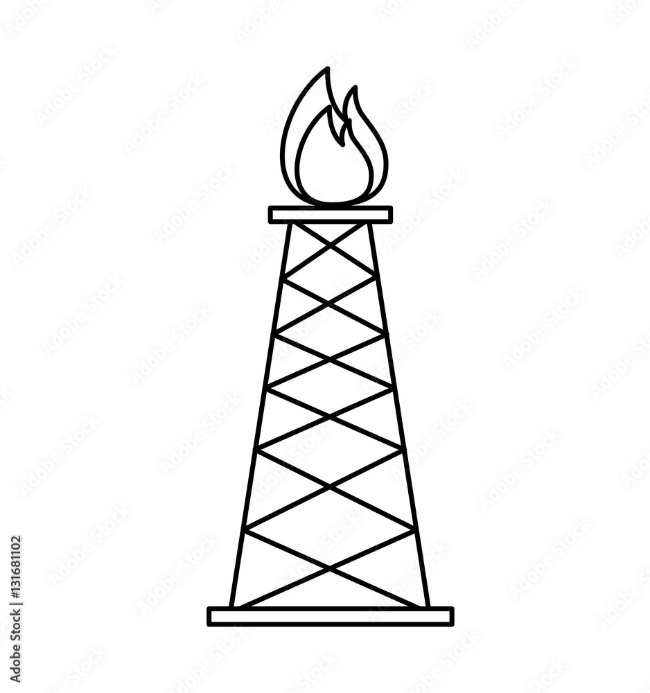 Refining plant tower isolated icon vector illustration design Stock ...