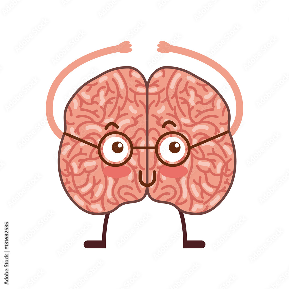 brain human kawaii character vector illustration design Stock Vector ...