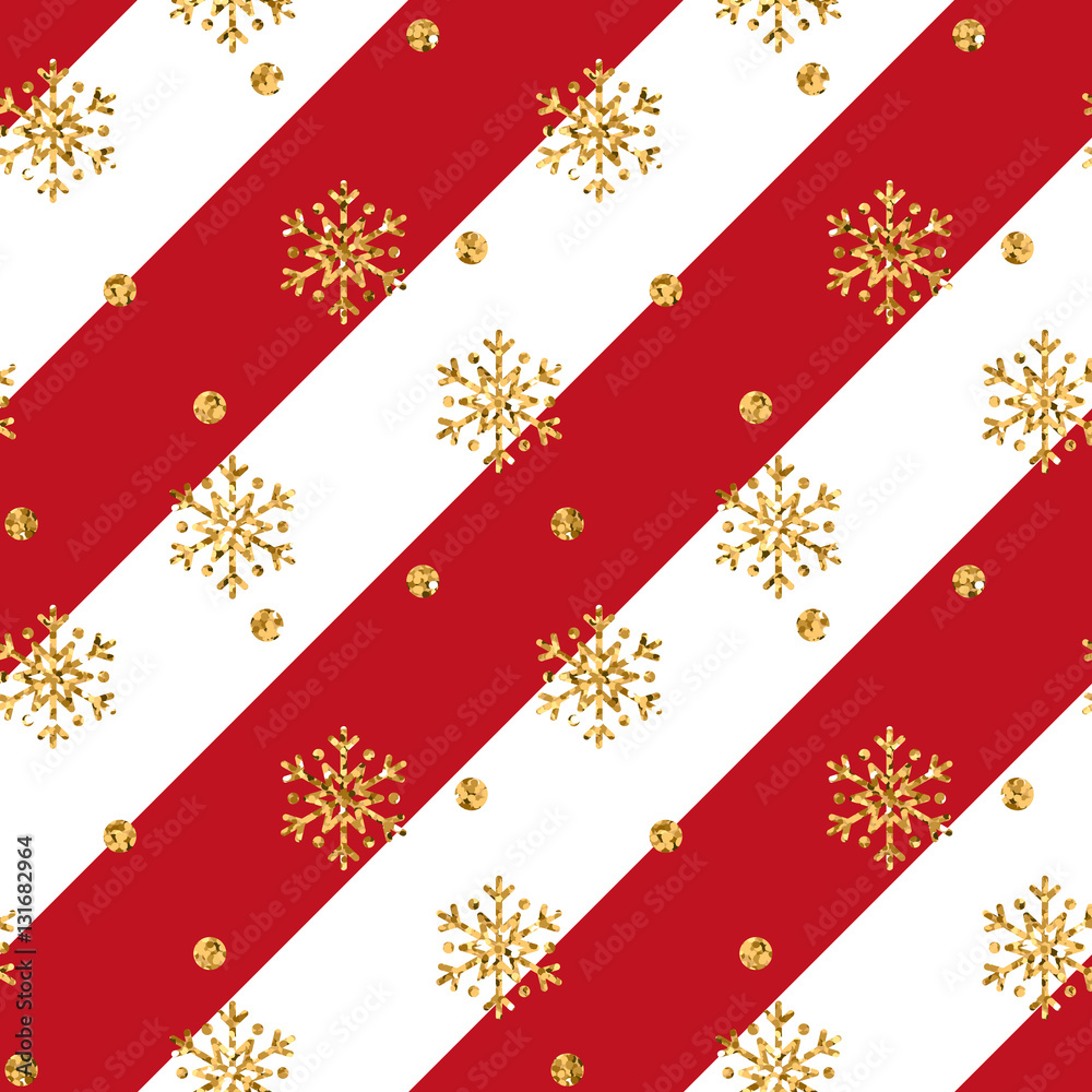 Red And Gold Snowflakes Wallpaper