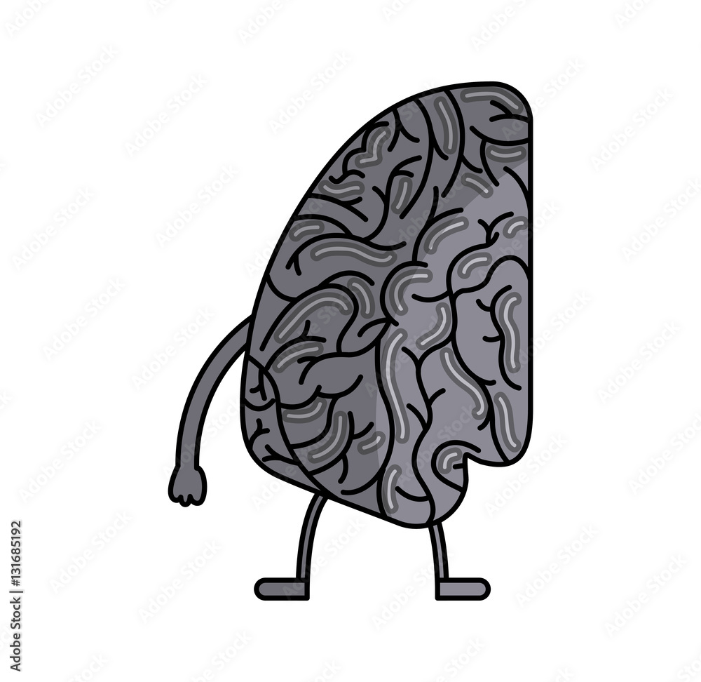 brain human kawaii character vector illustration design Stock Vector ...