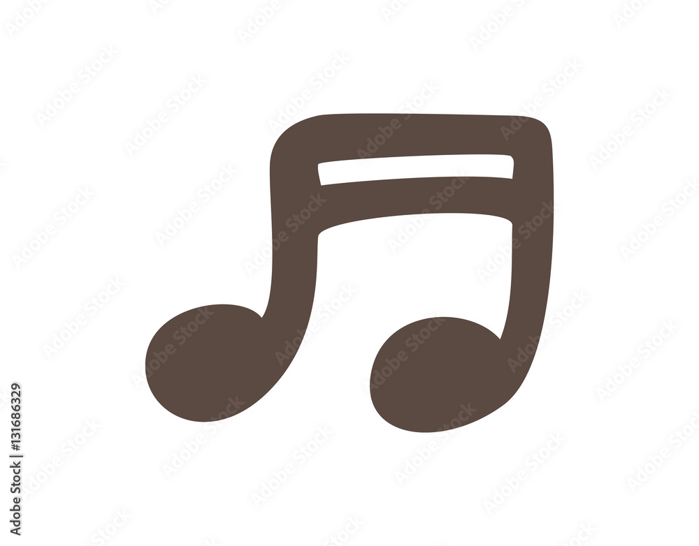 Music note doodle isolated on white background Stock Vector | Adobe Stock