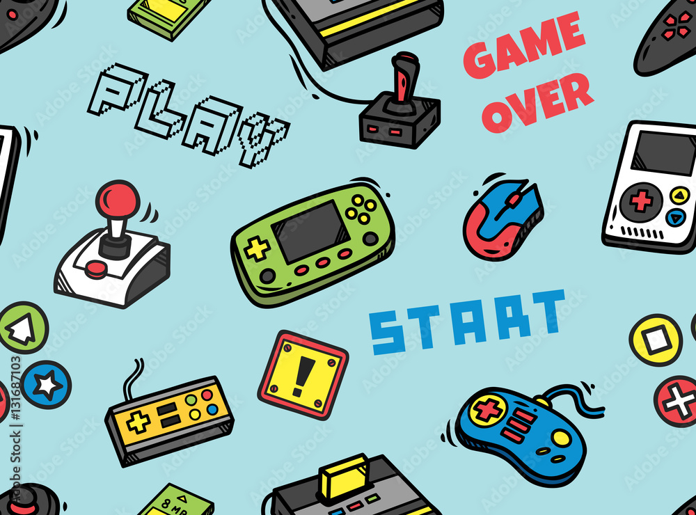 Video game seamless background Stock Vector | Adobe Stock