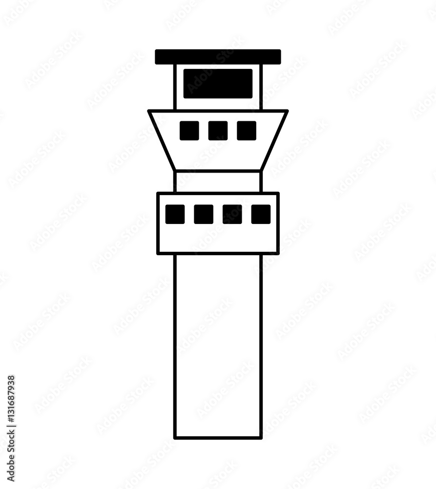 control tower building icon vector illustration design Stock Vector ...