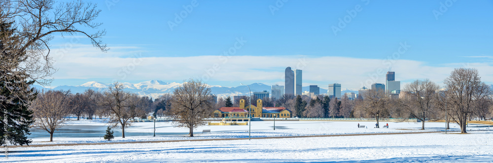 Snowy Denver Skyline