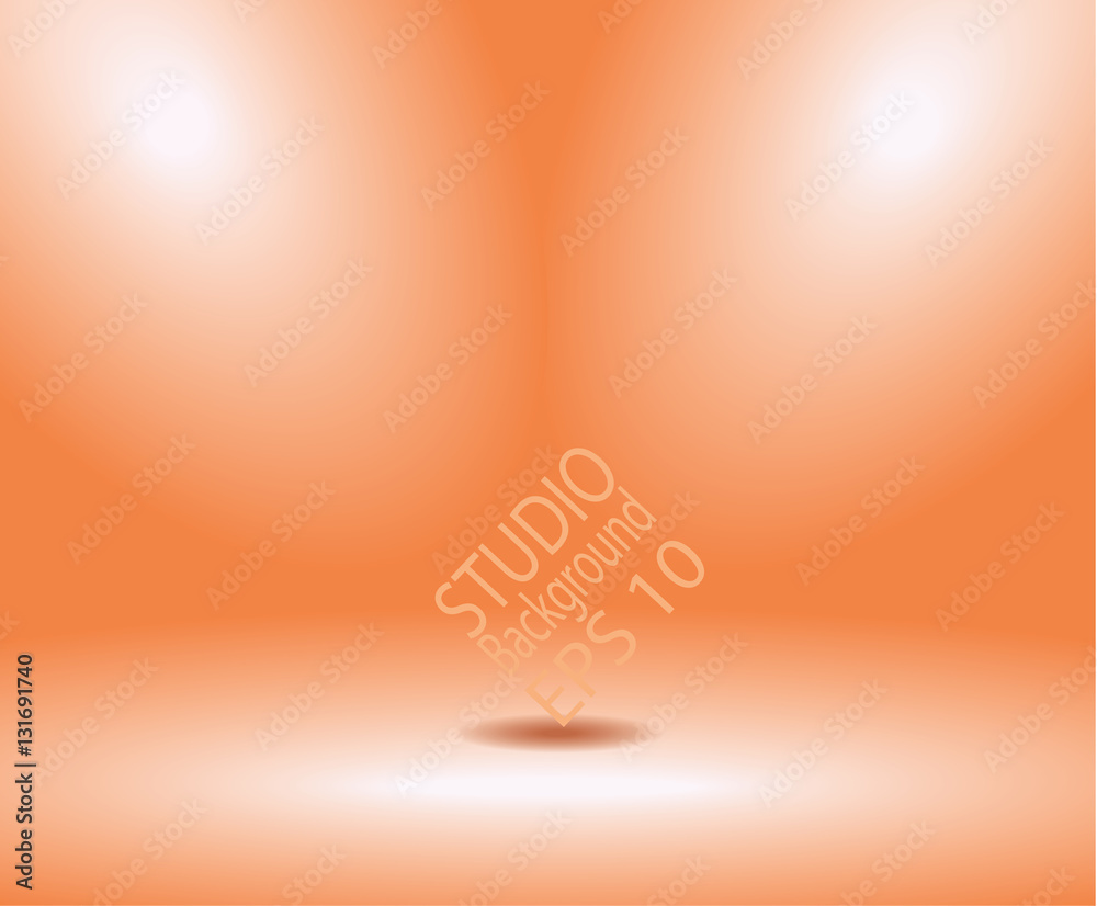 Orange studio room backdrop background soft light. Mock up templ Stock ...
