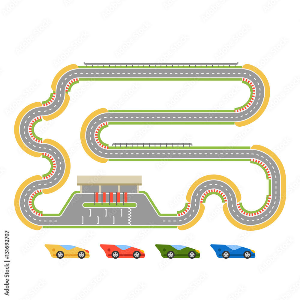 Race track curve road Stock Vector | Adobe Stock
