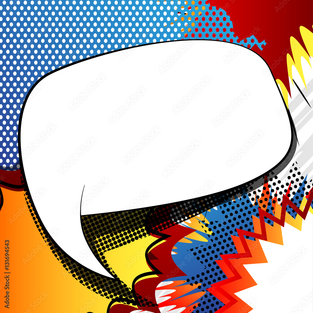 Vector illustrated speech bubble on comic book background. Stock Vector ...