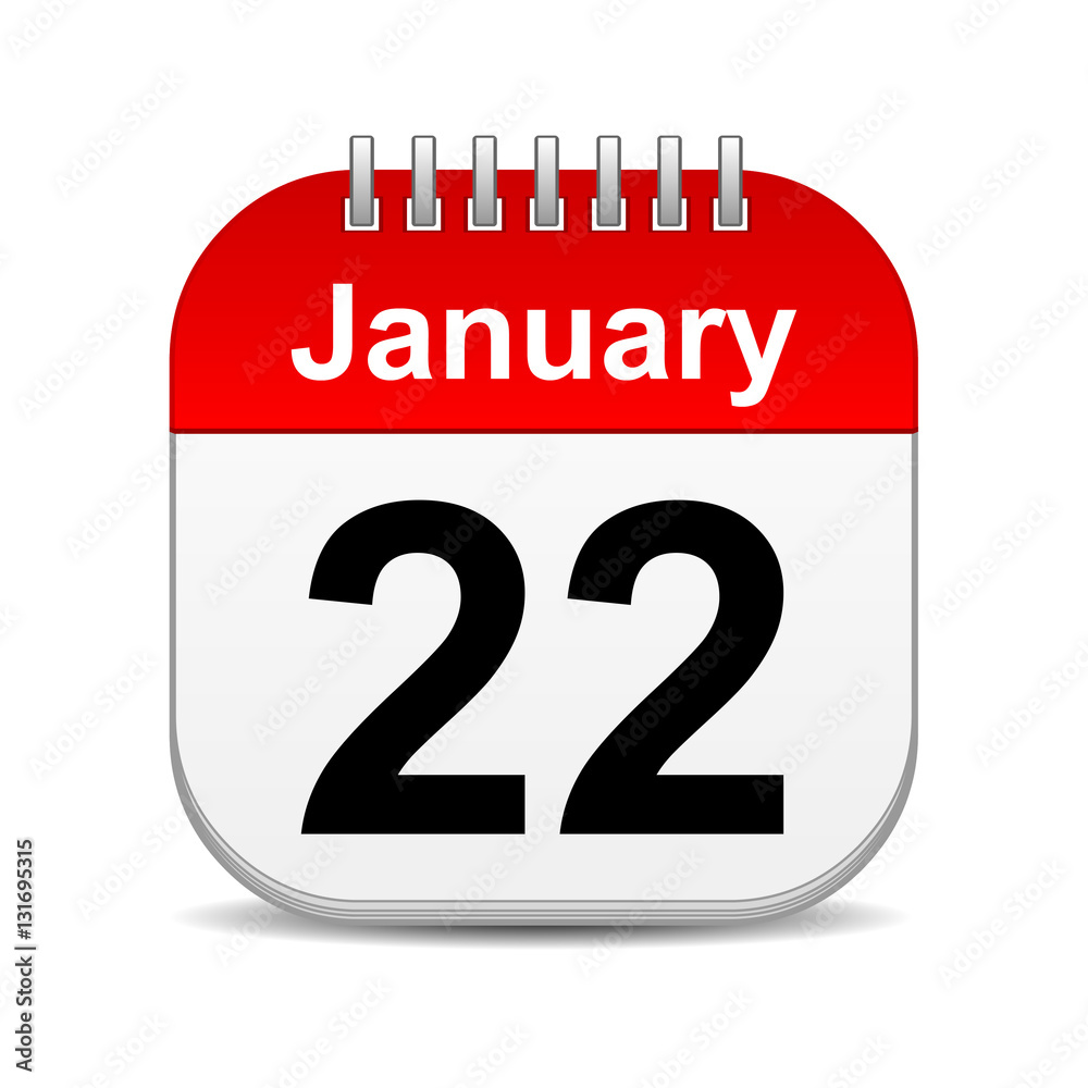 January 22 calendar icon Illustration Stock | Adobe Stock