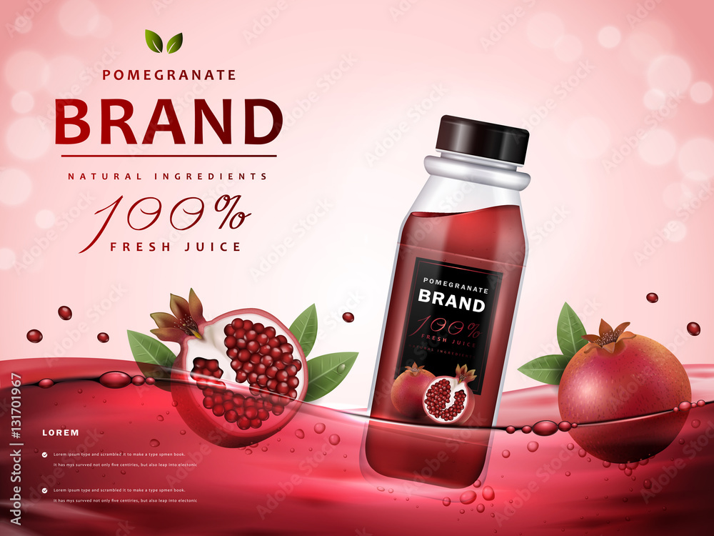Pomegranate juice ads Stock Vector | Adobe Stock