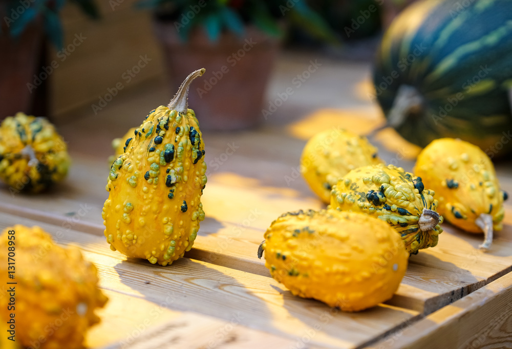 exotic fruits of yellow color on the table, vegetables Stock Photo ...