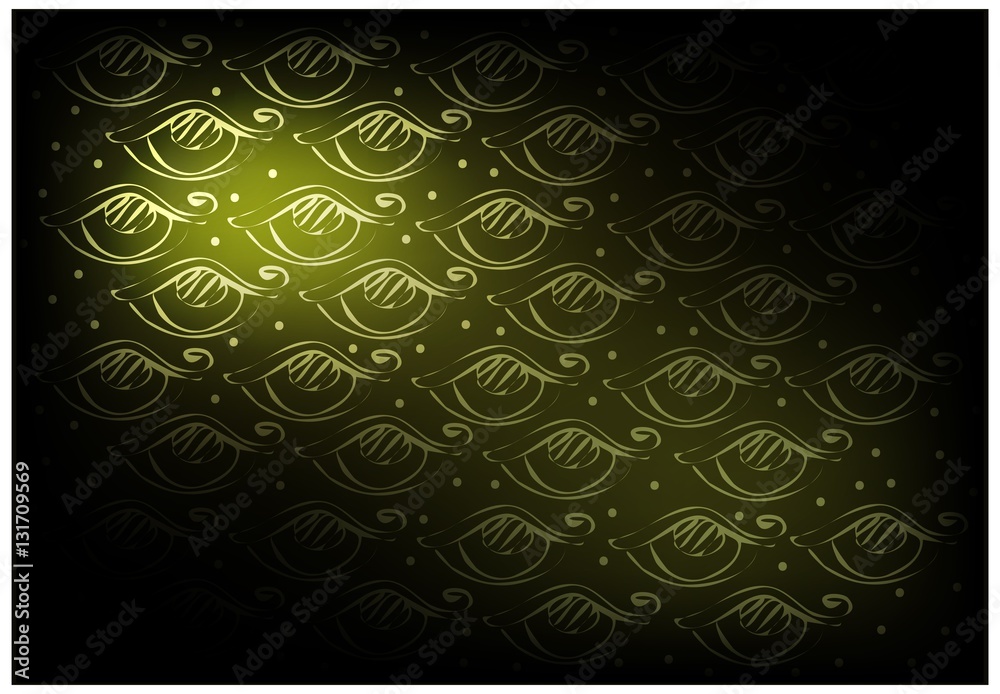 Green Vintage Wallpaper with Abstract Pattern Background Stock Vector ...