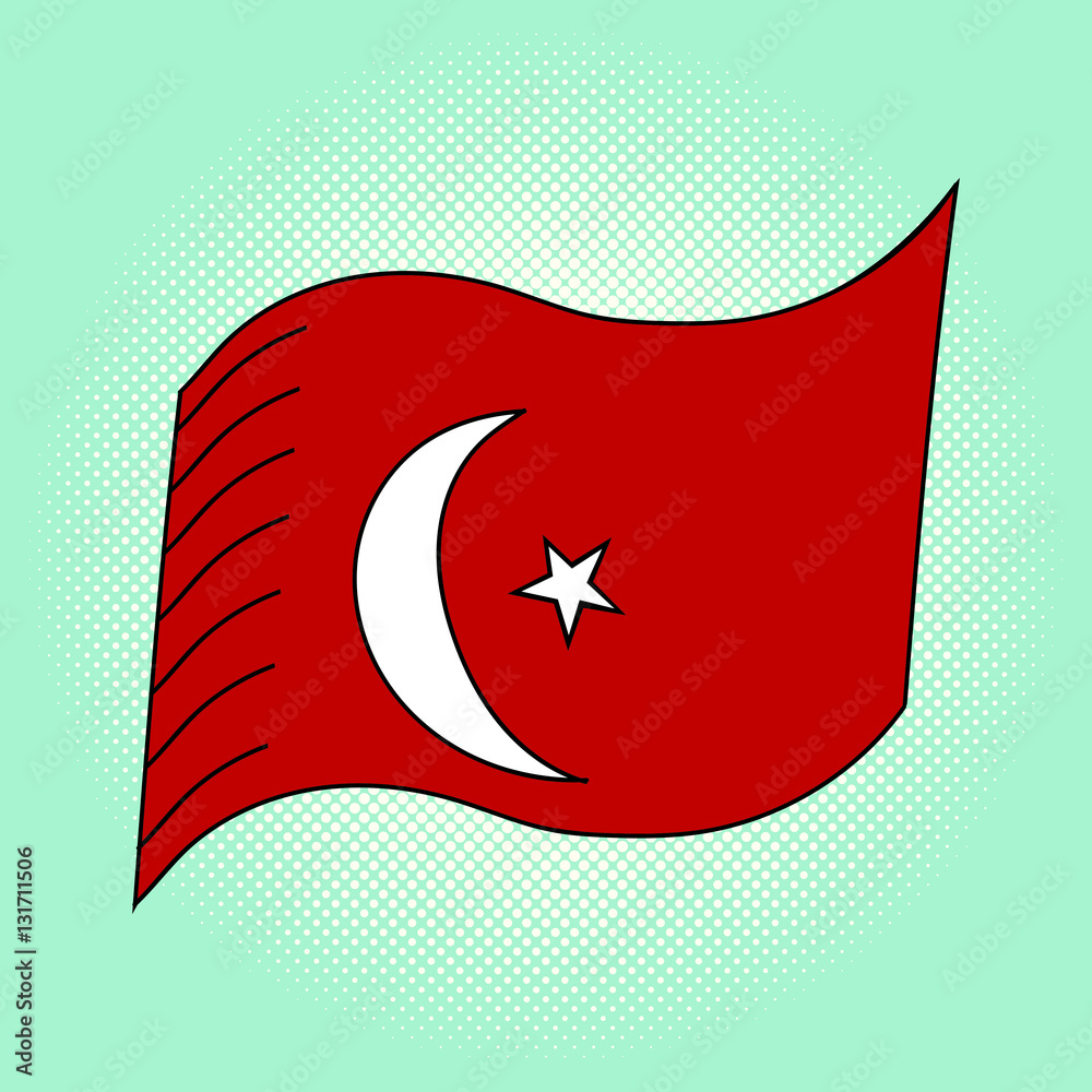 Flag of Turkey pop art vector illustration Stock Vector | Adobe Stock