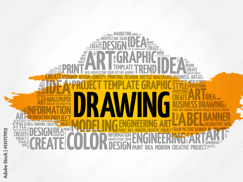 DRAWING word cloud, creative business concept background Stock Vector ...
