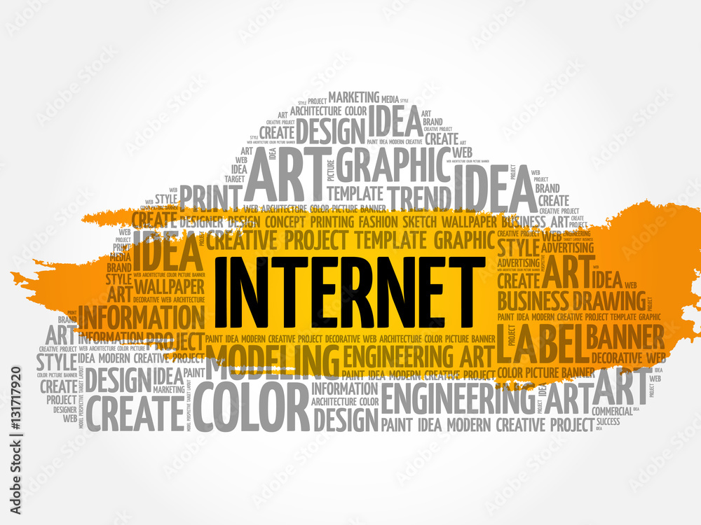 INTERNET word cloud, creative business concept background Stock Vector ...