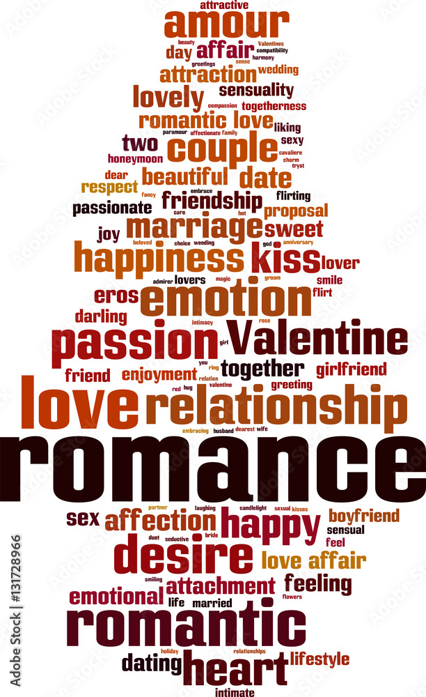 Romance word cloud concept. Vector illustration Stock Vector | Adobe Stock