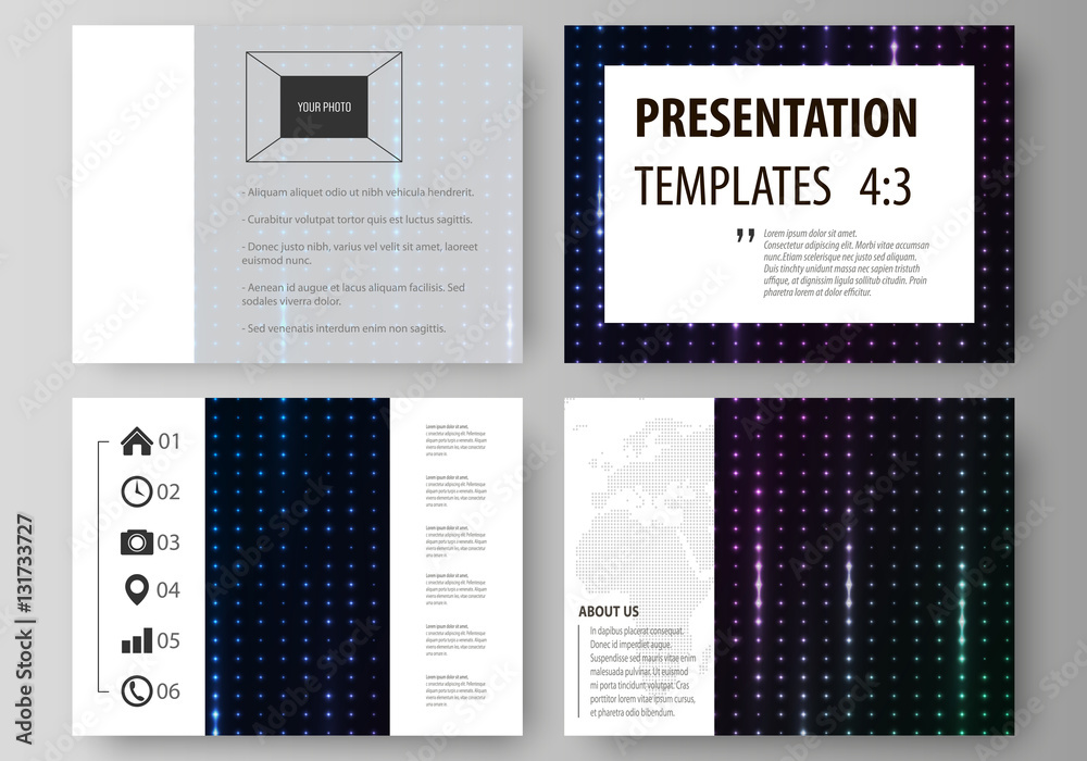 Business templates for presentation slides. Layouts in flat style ...