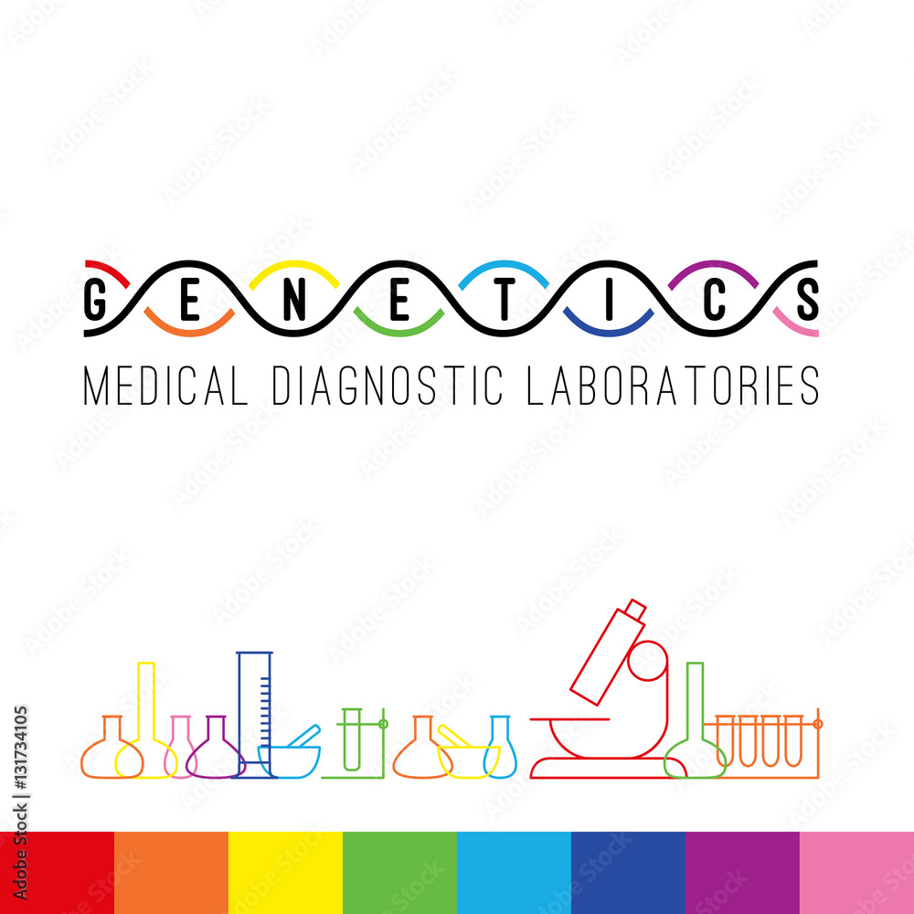Genetics logo white. Stock Vector | Adobe Stock