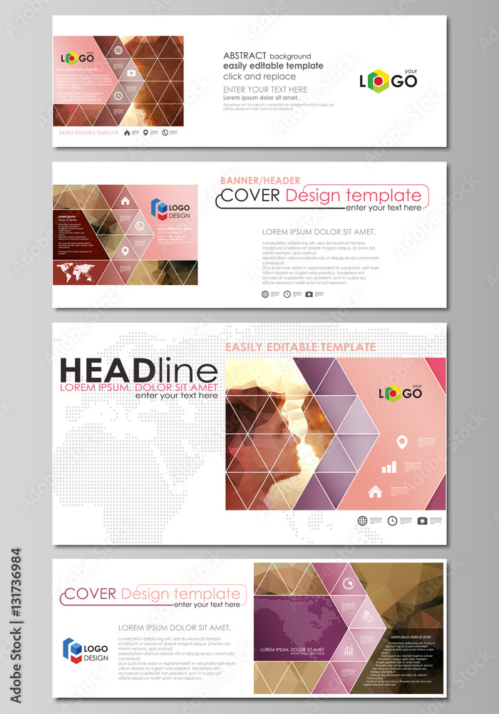Social media and email headers set, modern banners. Business templates ...