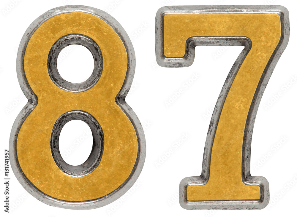 Metal numeral 87, eighty-seven, isolated on white background Stock ...