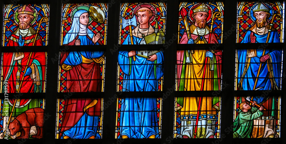 Stained Glass - Catholic Saints Stock Photo | Adobe Stock