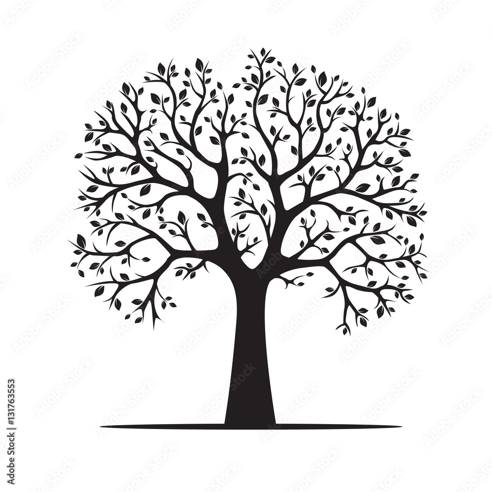 Black Tree. Vector Illustration Stock Vector | Adobe Stock