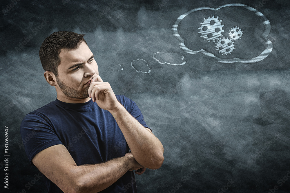 Mann denkt nach Stock Photo | Adobe Stock