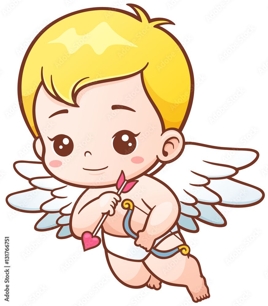 Vector illustration of Cute Cupid with arrows and onion Stock Vector ...