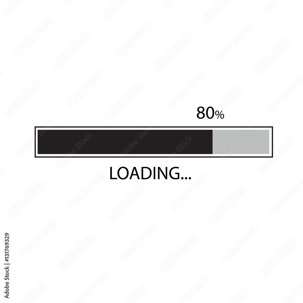 Loading bar icon on white background. Loading bar icon sign. Stock ...