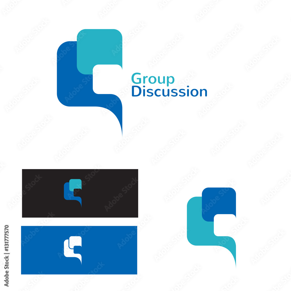 Group discussion logo Stock Vector | Adobe Stock