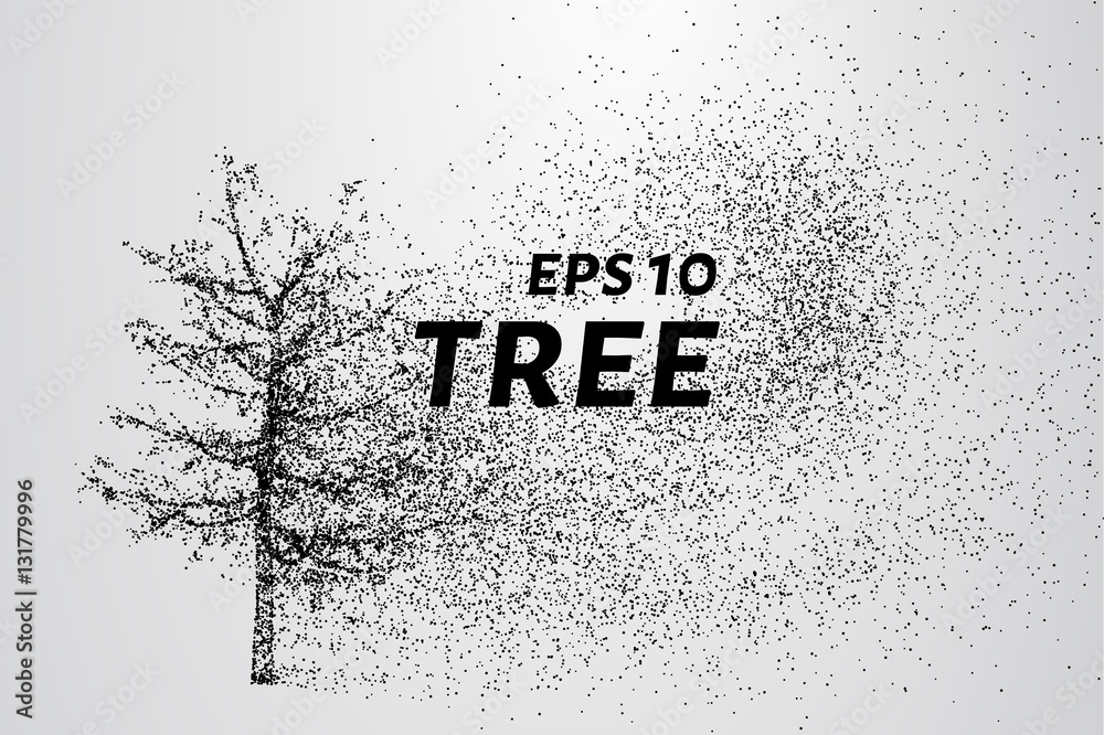 The tree of particles. The tree consists of small circles and dots ...