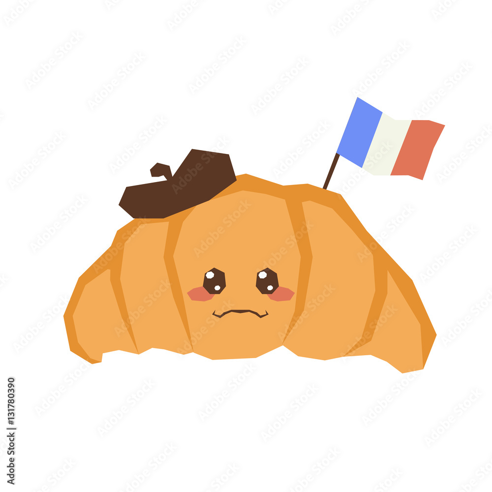 Cartoon French Croissant