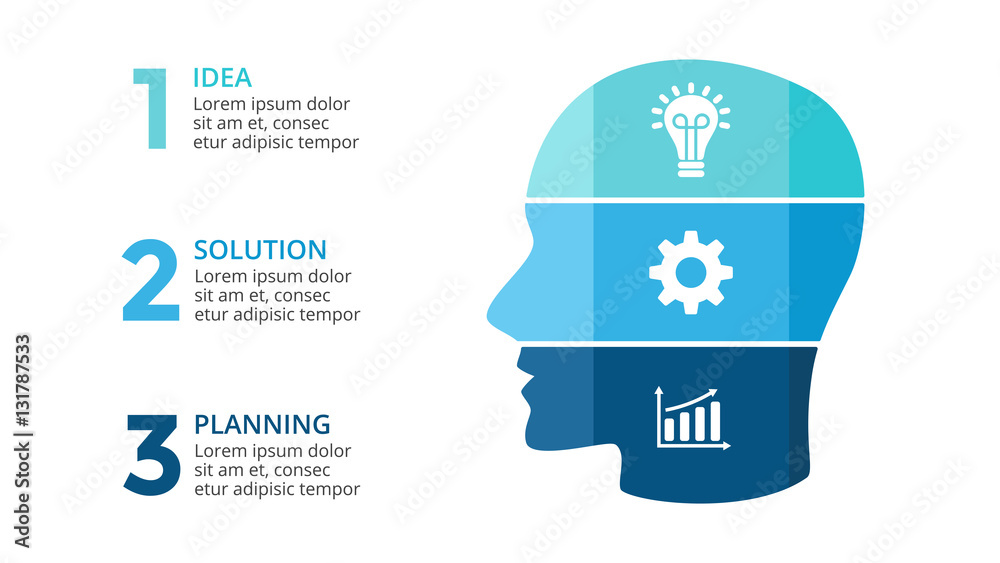 Vector brain infographic. Template for human head diagram, artificial ...