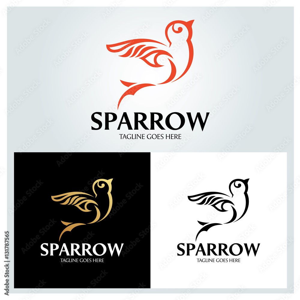 Sparrow logo design template ,Vector illustration Stock Vector | Adobe ...