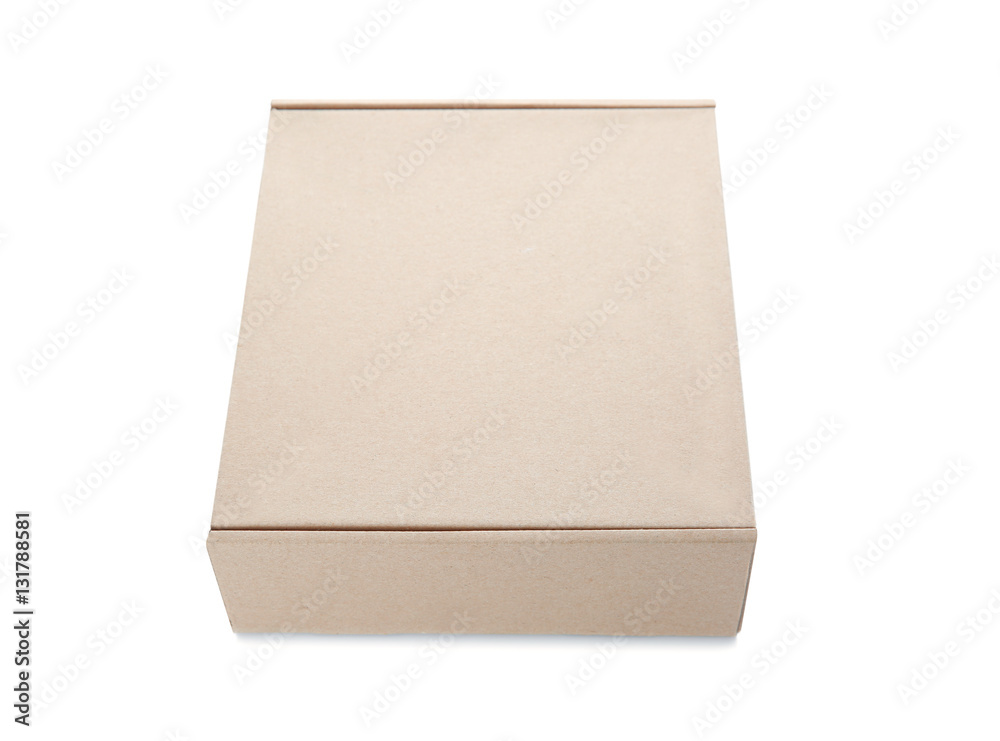 Cartoon box isolated on white Stock Photo | Adobe Stock