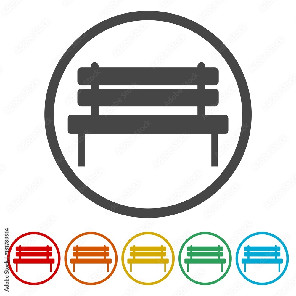 Vector simple icon, Bench icon Stock Vector | Adobe Stock