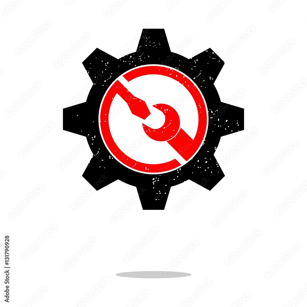 Mechanic tools icon grainy texture vector logo Stock Vector | Adobe Stock