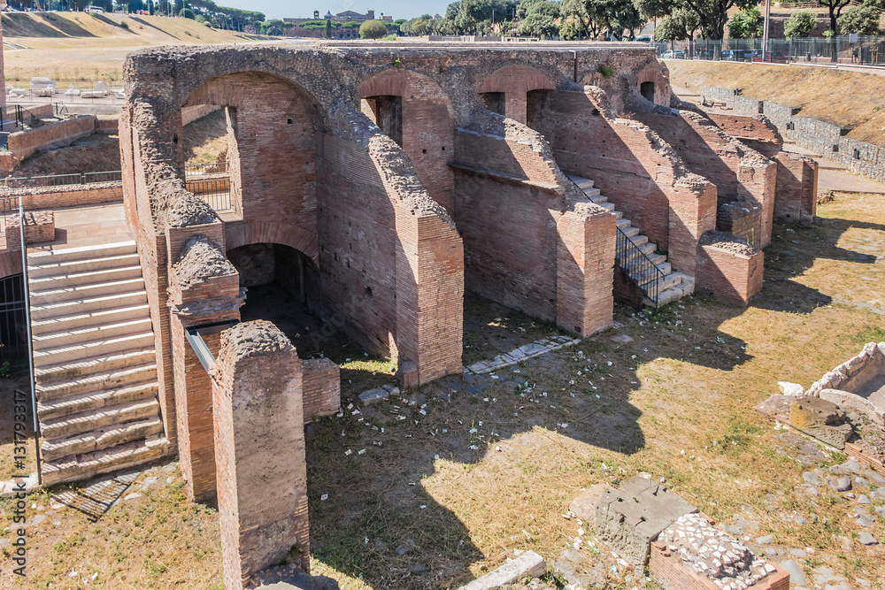 Circus Maximus - ancient Roman chariot racing stadium. Rome. Stock ...