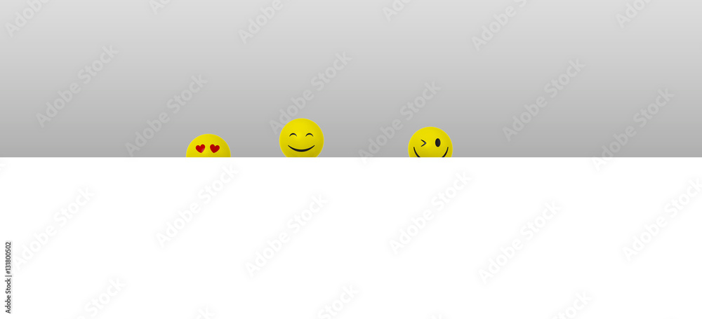 Lustige Smileys mit Banner Stock Illustration | Adobe Stock