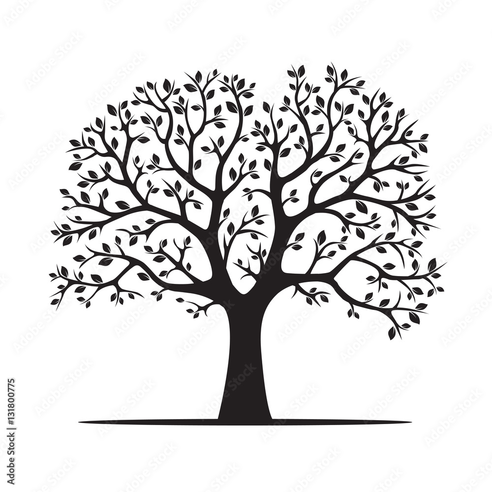 Black Tree. Vector Illustration Stock Vector | Adobe Stock