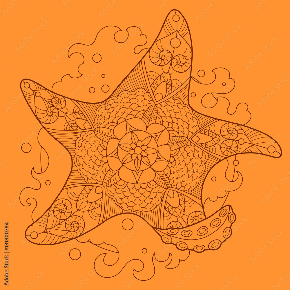 Starfish color drawing vector illustration Stock Vector | Adobe Stock